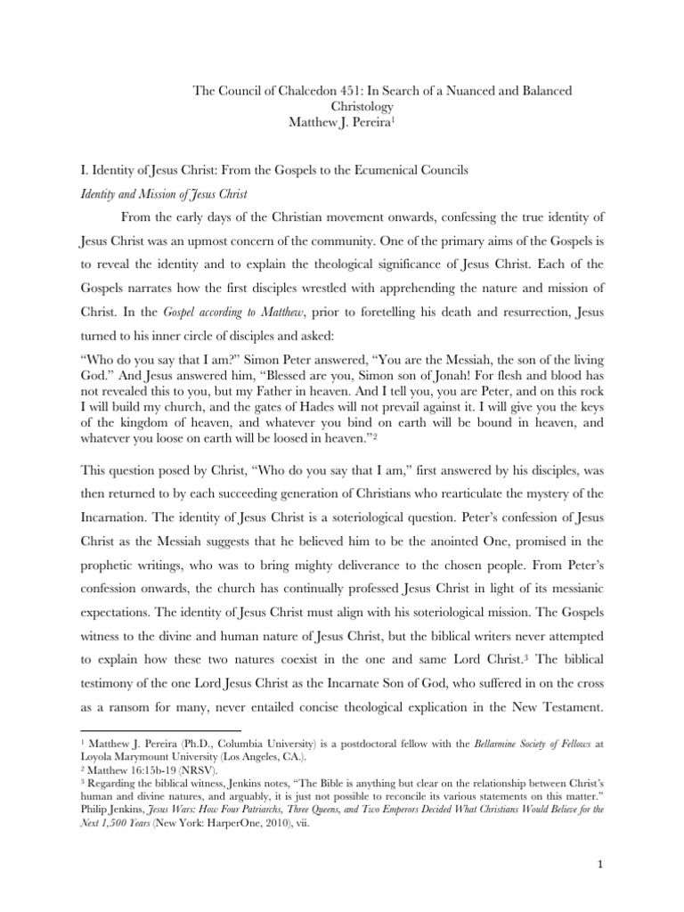 The Council of Chalcedon 451 in Search | PDF | Council Of Chalcedon | Jesus