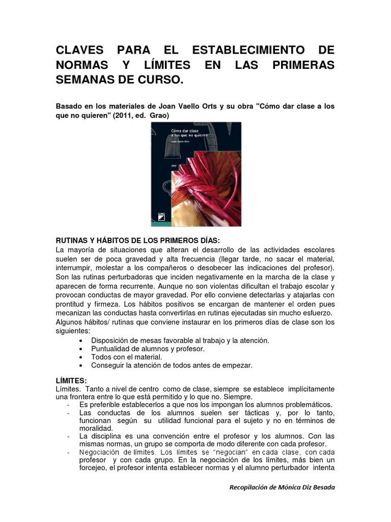 Claves para El Establecimiento de Normas y Límites | PDF Claves para El Establecimiento de Normas y Límites | PDF