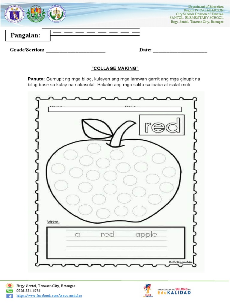 Collage Activities For Kids | PDF