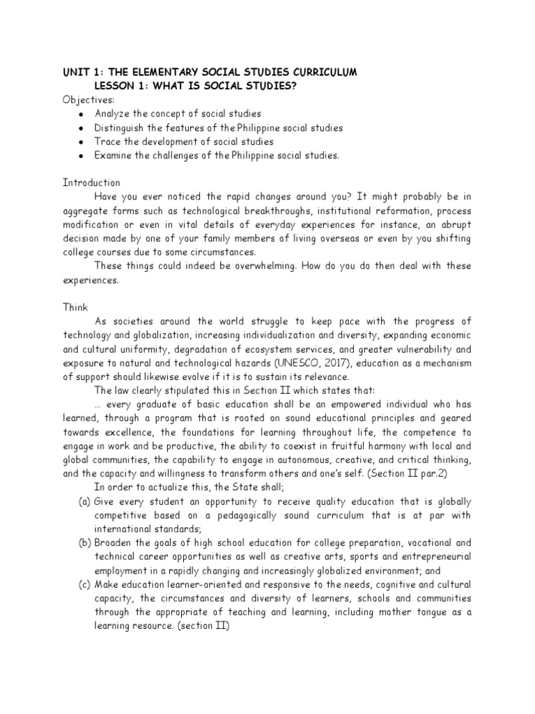 Beed 1 | PDF | Curriculum | Social Sciences