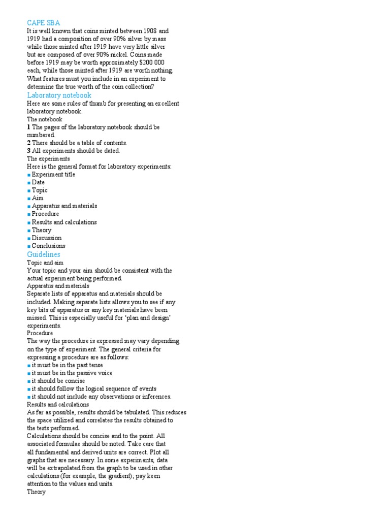 Cape Sba | PDF | Experiment | Theory