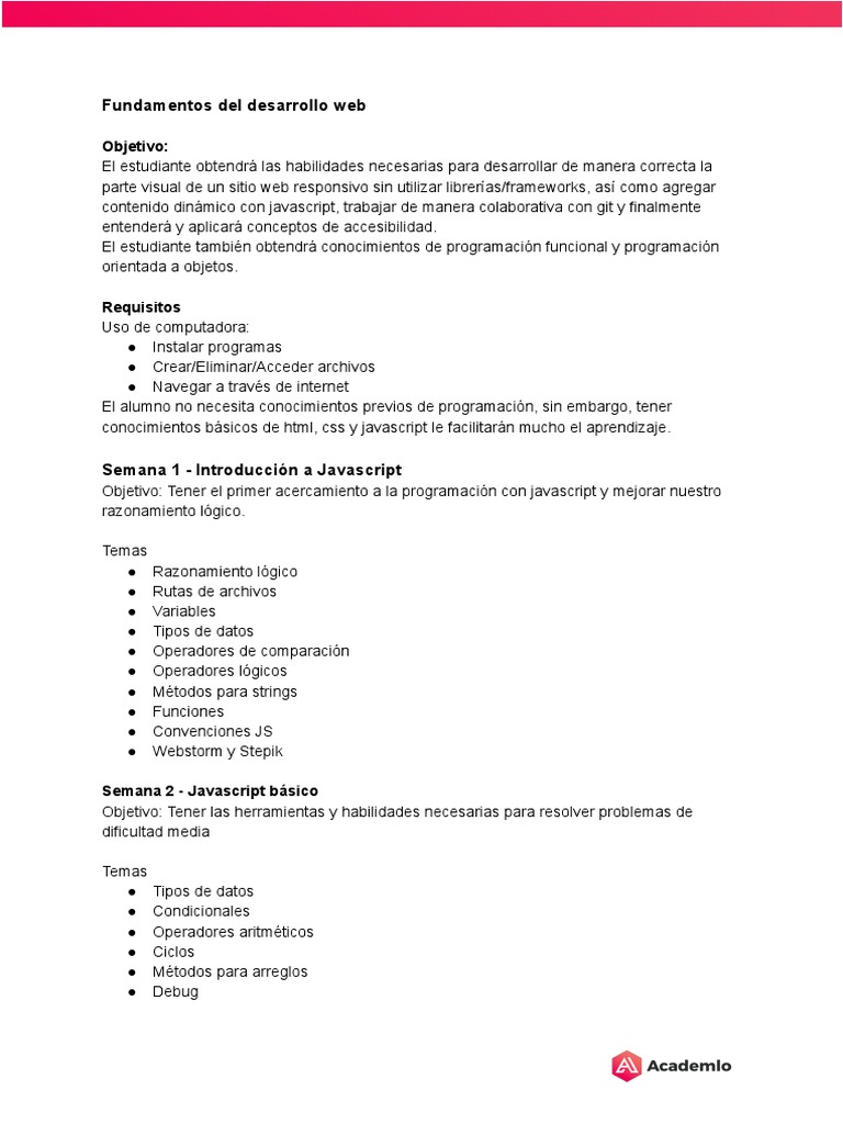 Temario Completo | PDF | Script Java | HTML