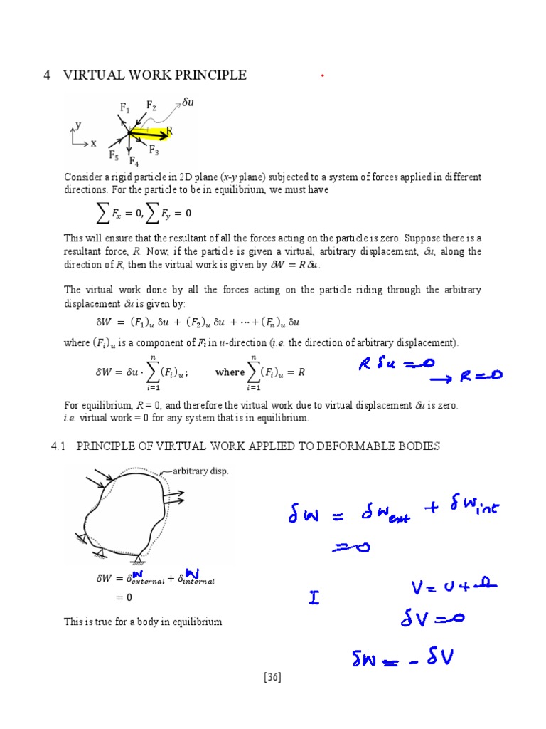 4 - Virtual Work Principle - Annotated Notes During The Lectures | PDF ...