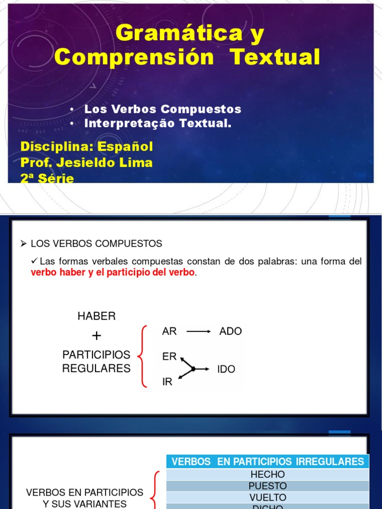 Los Verbos Compuestos | PDF | Verbo | Sintaxis