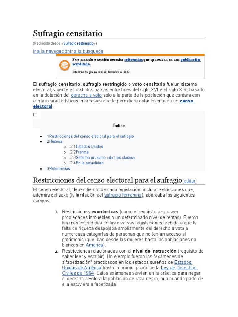 Sufragio Censitario | PDF | Eventos políticos | Gobierno