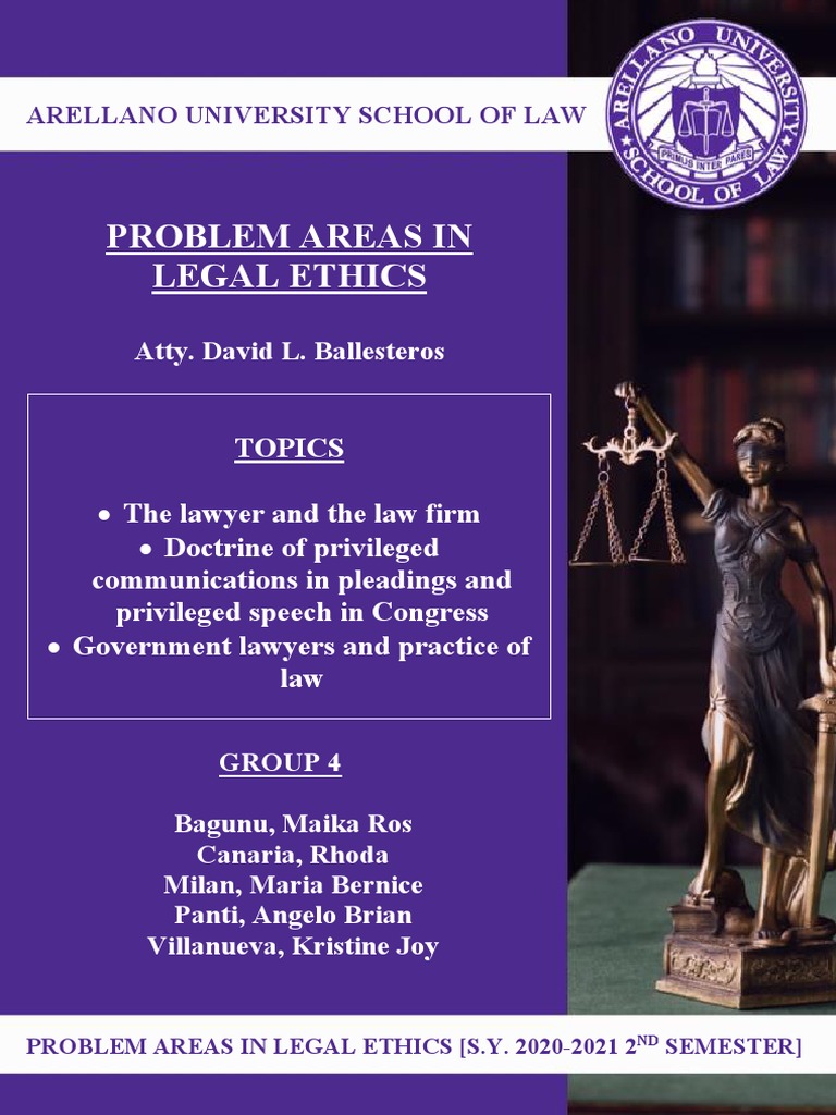 Problem Areas in Legal Ethics: Atty. David L. Ballesteros | PDF ...