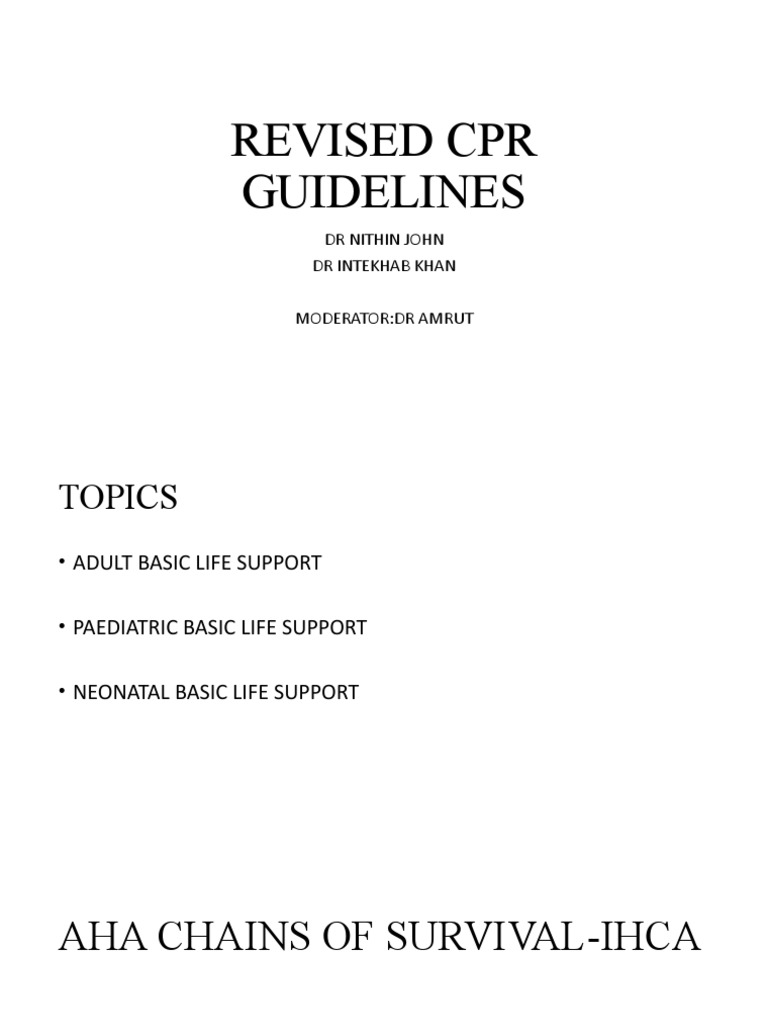 Revised CPR Guidelines 1 | PDF | Cardiopulmonary Resuscitation ...
