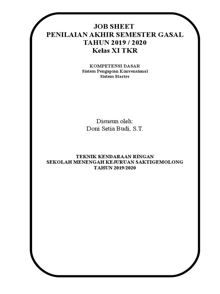 Job Sheet Listrik TKR 19-20 | PDF