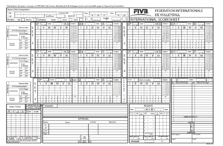 Philcst Volleyball Scoresheet | PDF