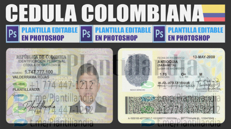 Plantilla de Cedula Colombiana | PDF