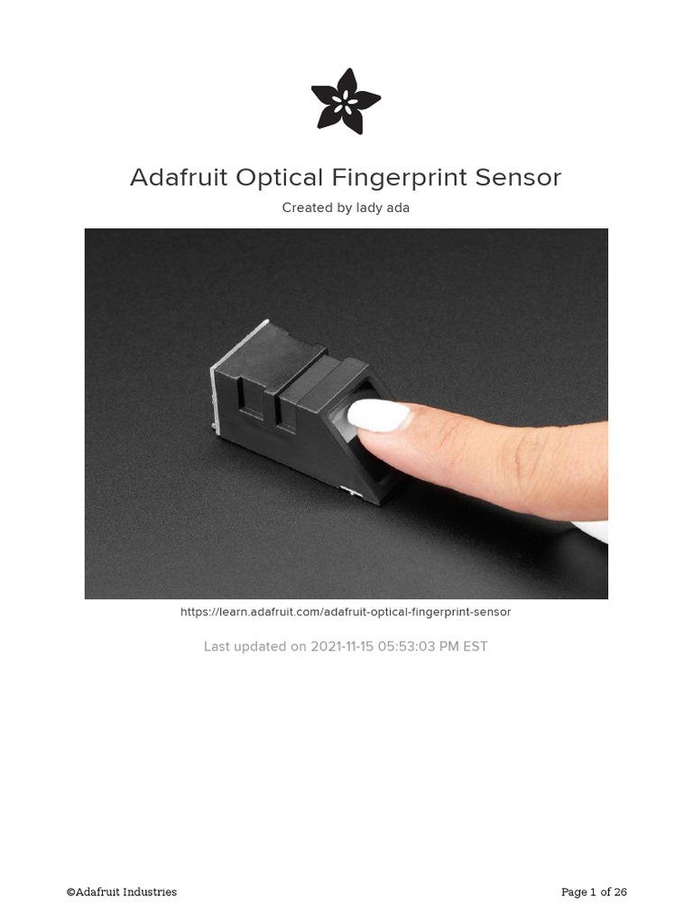 Adafruit Optical Fingerprint Sensor | PDF | Arduino | Electrical Connector