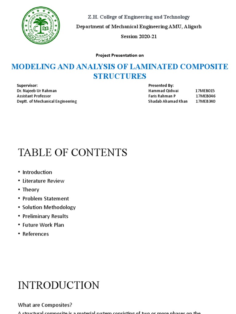 Modeling and Analysis of Laminated Composite Structures | PDF ...