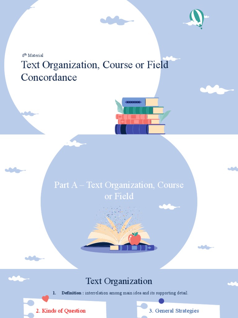 Text Organization, Course or Field Concordance: 6 Material | PDF ...