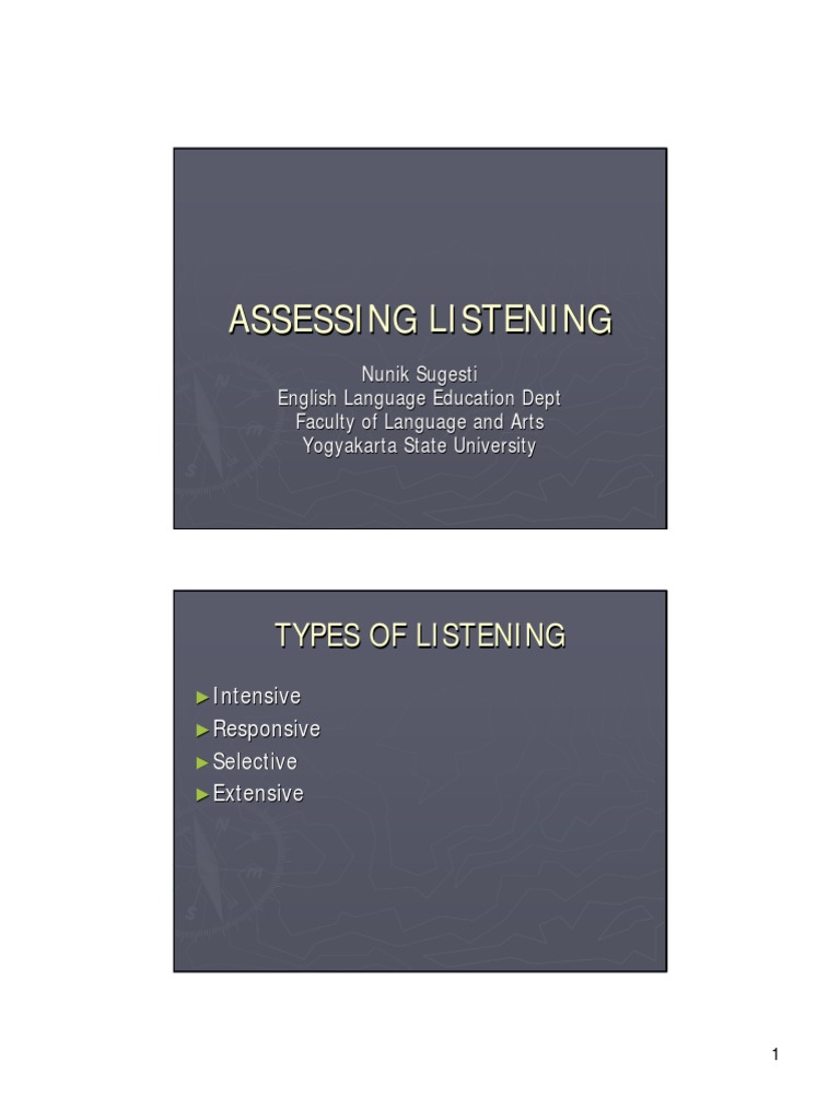 Assessing Listening Pdf Question Multiple Choice
