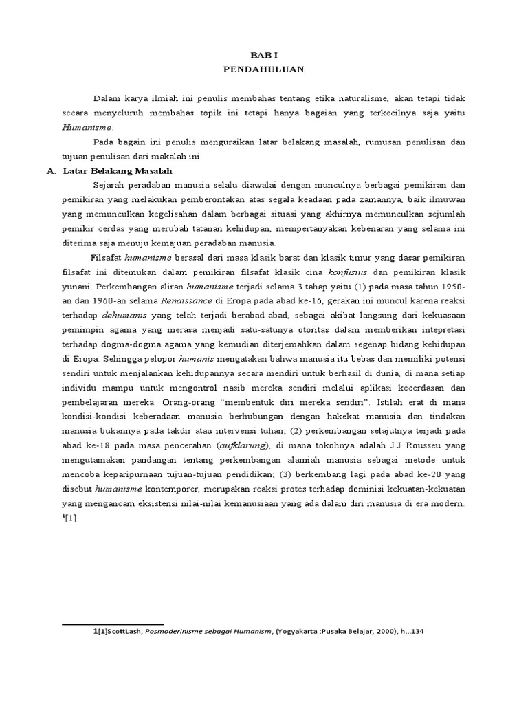 Etika Naturalisme dan Humanisme | PDF | Ilmu Sosial | Sejarah