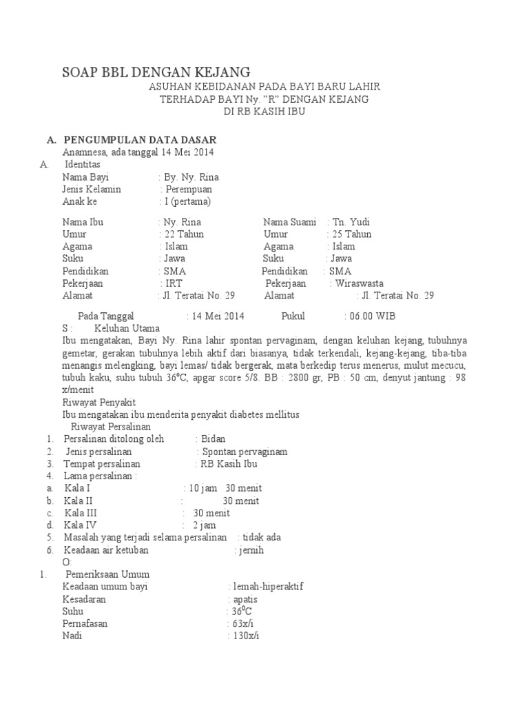 Soap BBL Dengan Kejang | PDF