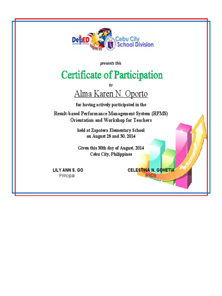 RPMS Certificate of Participation | PDF