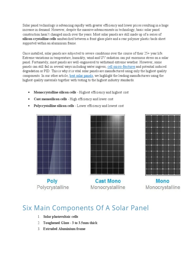 Six Main Components of A Solar Panel: Cell Micro-Fractures Best Solar ...