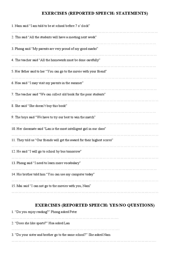 (BT) Reported Speech | PDF | Language Arts & Discipline | Home & Garden