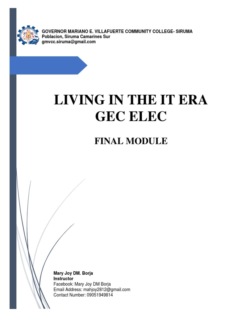 Module 4 - Living in It Era | PDF | Infographics | Composition (Visual ...