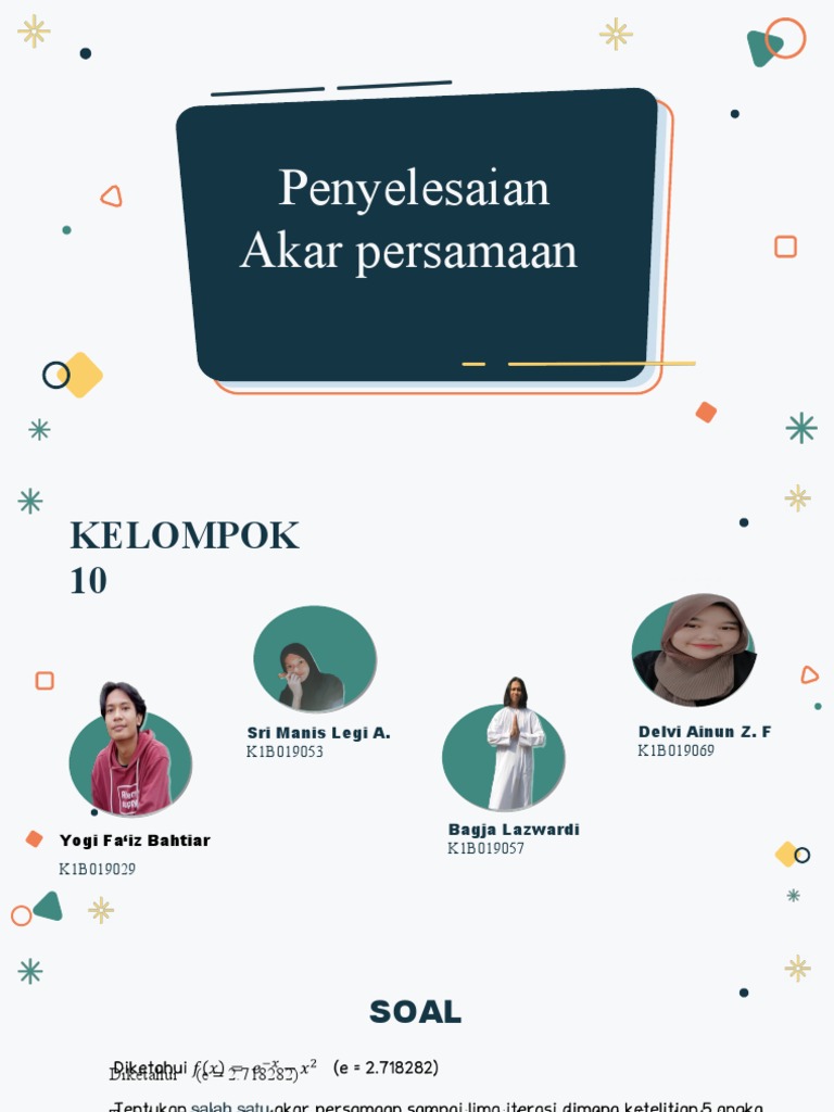 Project Metnum-2 - KELOMPOK 10-Penyelesaian Akar Persamaan | PDF