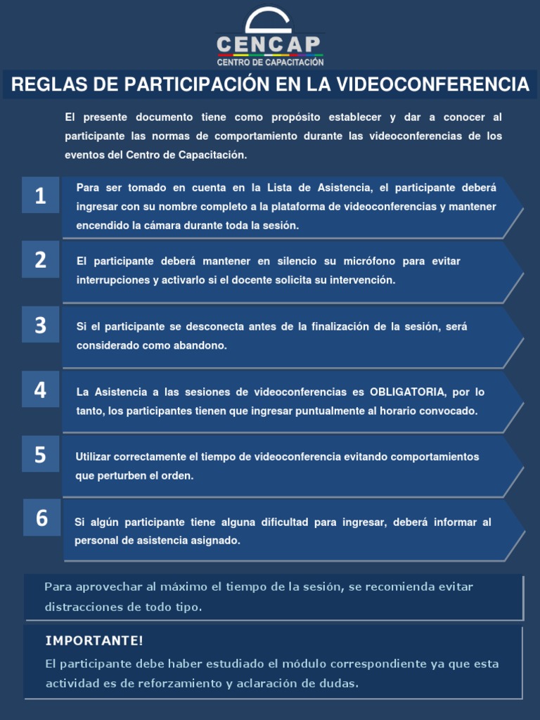 Normas para Videoconferencias Efectivas | PDF