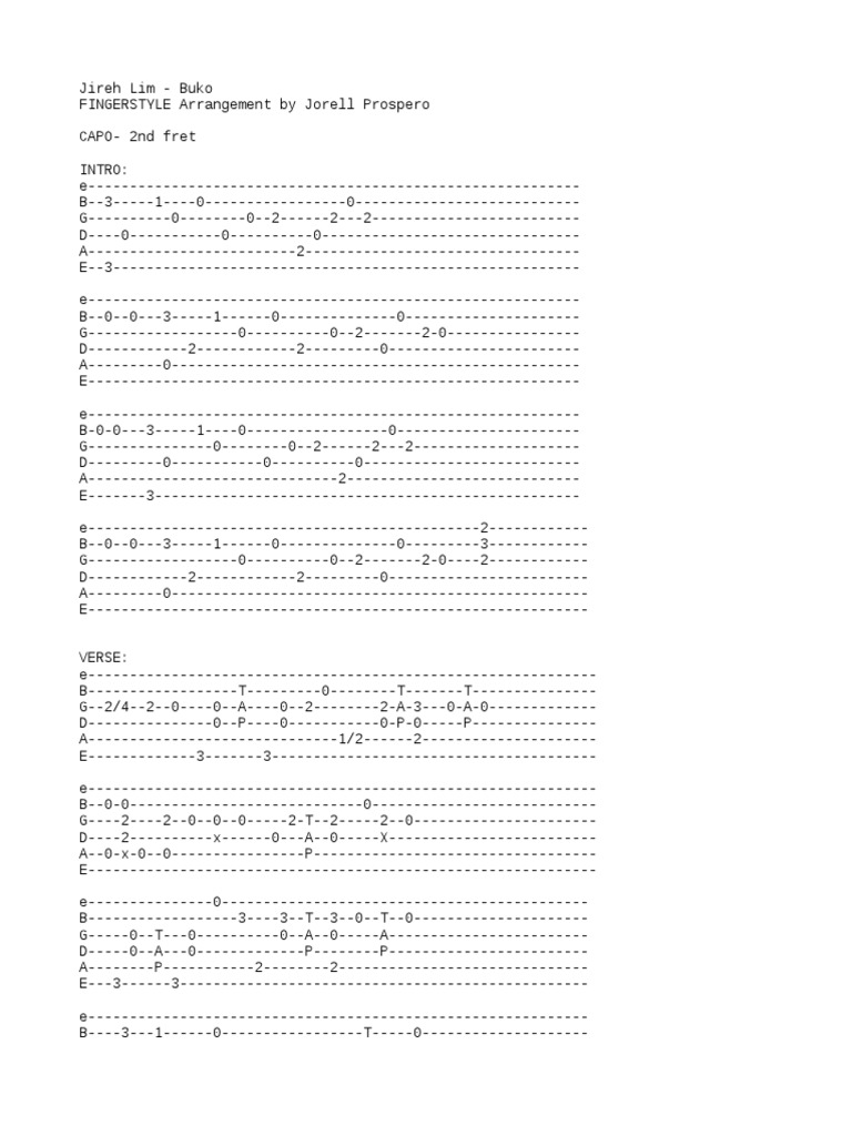 Buko Fingerstyle Arrangement | PDF | Refrain | Song Structure