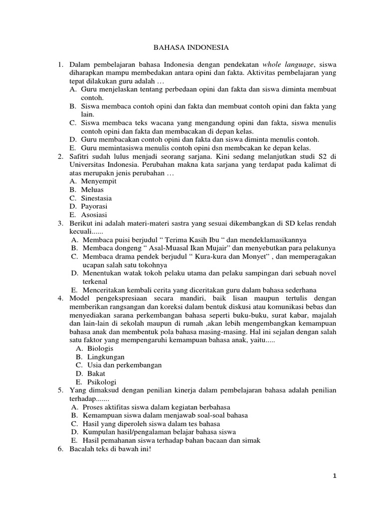 BAHASA INDONESIA Print | PDF