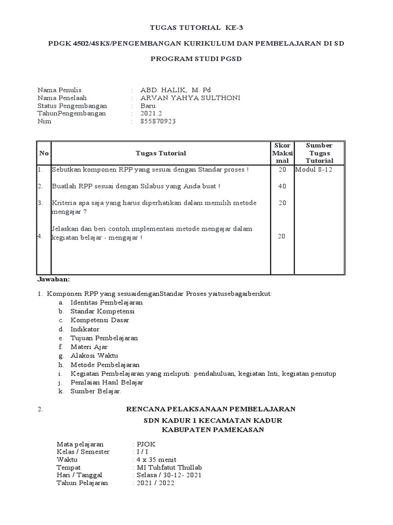 TT3 Pengembangan Kurikulum | PDF