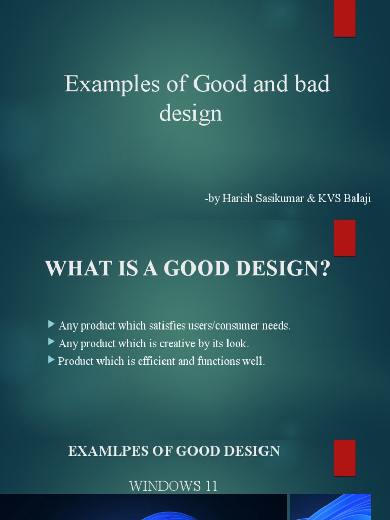 Difference Between Good Design and Bad Design | PDF | Software | Computing