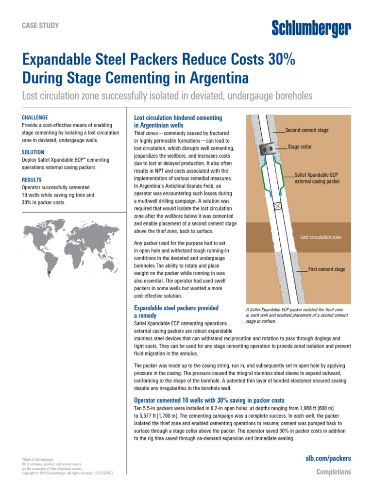 Saltel Xpandable Ecp Argentina Cs | PDF | Casing (Borehole ...