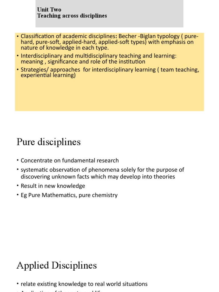 Unit Two Teaching Across Disciplines | PDF | Quantitative Research ...
