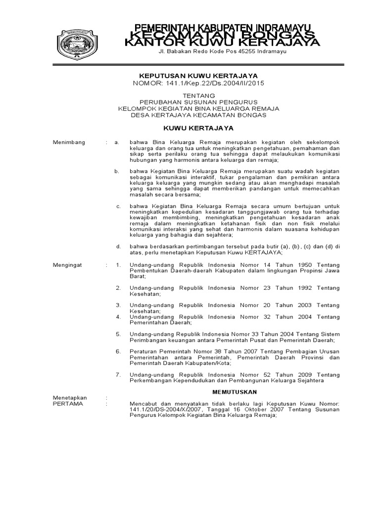 SK BKR Kertajaya | PDF