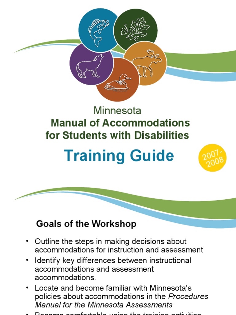 Training Guide: Manual of Accommodations For Students With Disabilities ...