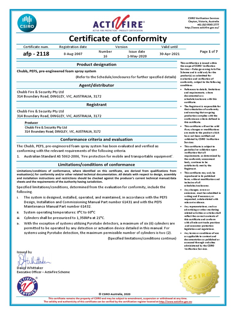 Contoh Sertificate Dari Activefire | PDF | Firefighting | Verification ...