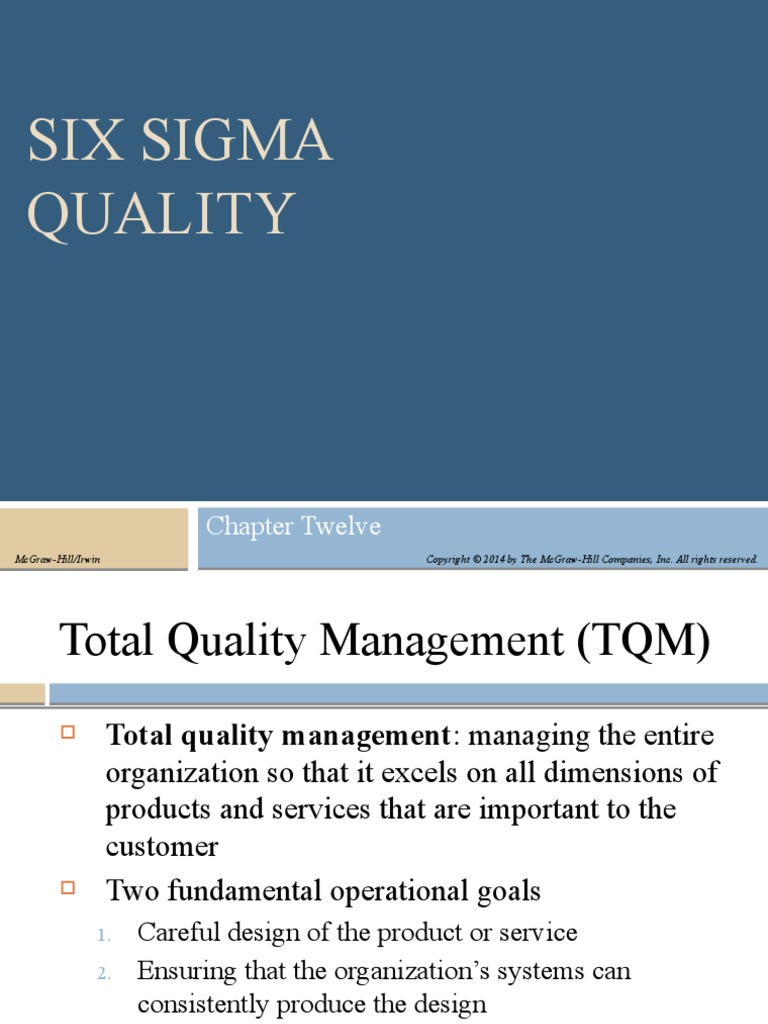 Six Sigma Quality: Chapter Twelve | PDF | Six Sigma | Iso 9000
