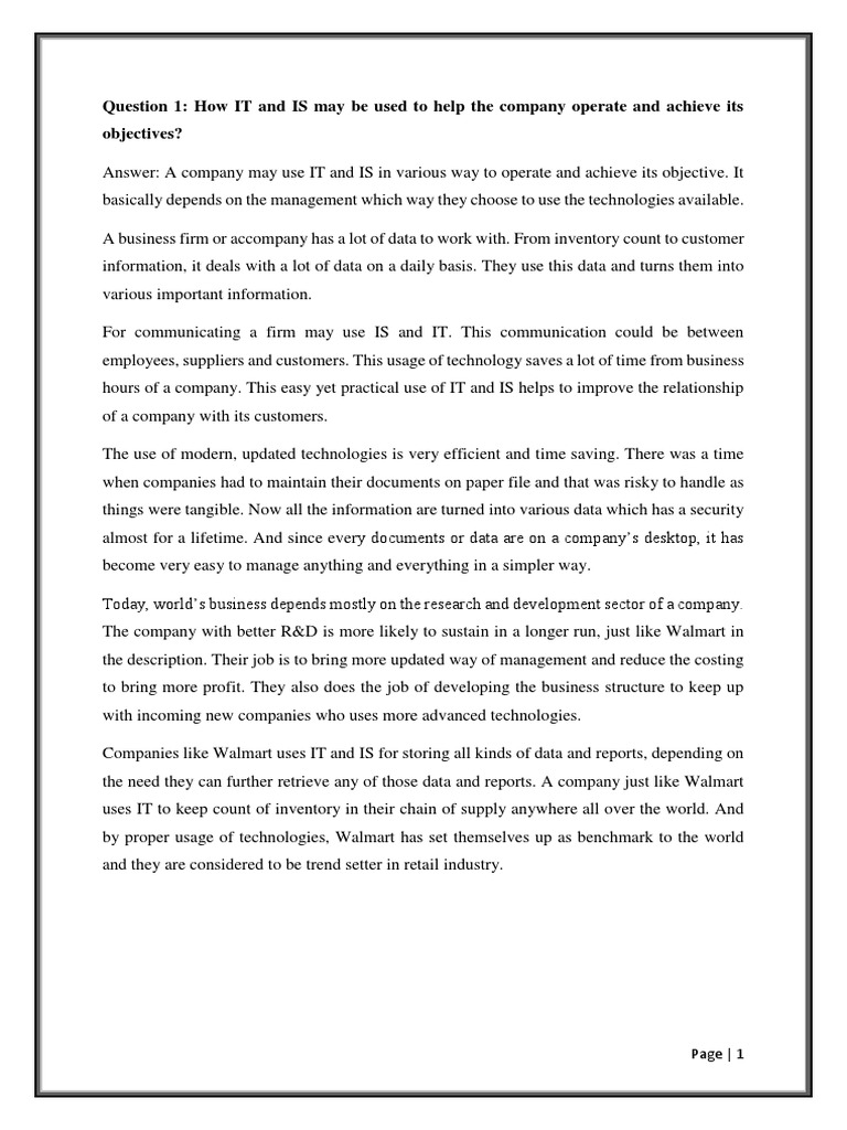 Sample Solution 2 | PDF | Walmart | Chief Information Officer