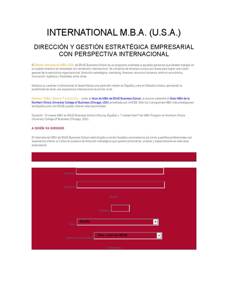 International Mba Usa | PDF | Gestión de recursos humanos | Innovación