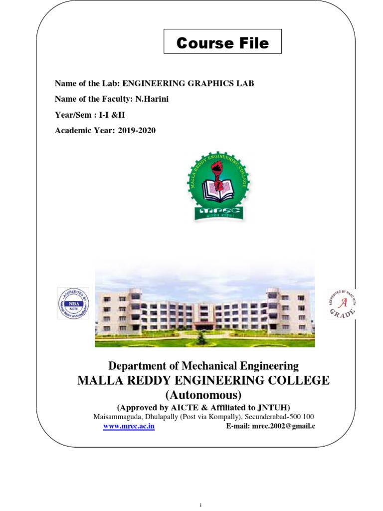 ENGINEERING GRAPHICS Lab Manual | PDF | Technical Drawing | Computer ...