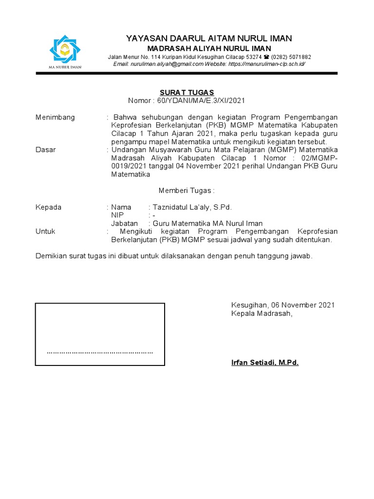 Surat Tugas PKB | PDF
