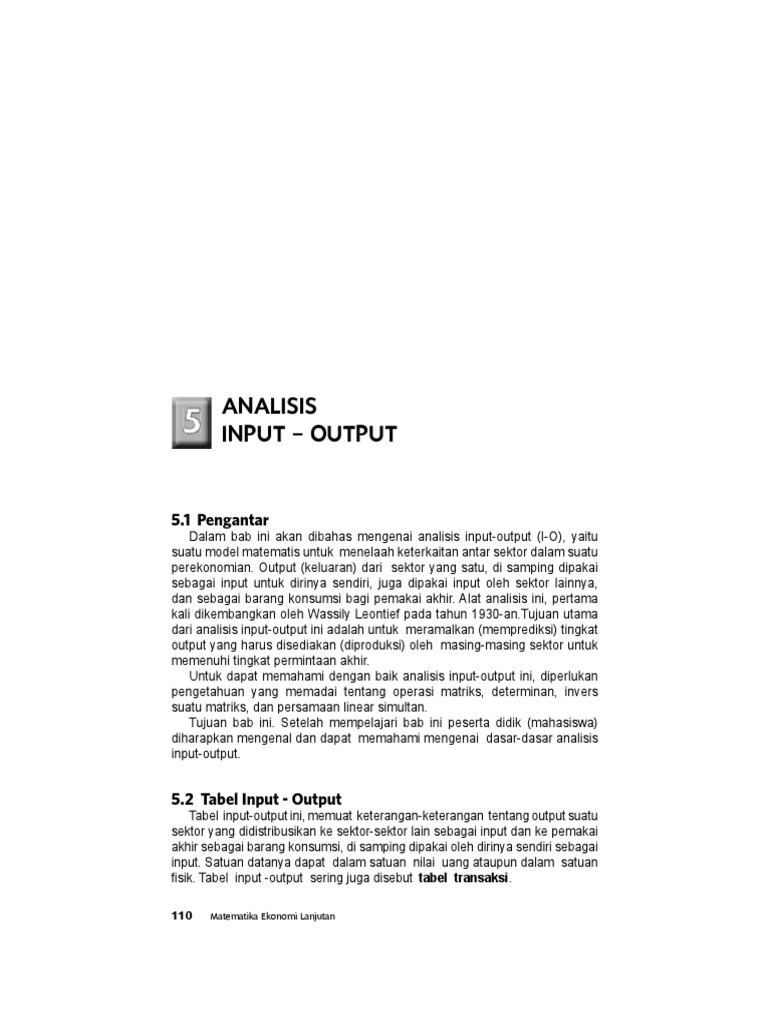 P15 Analisis Input-Output | PDF