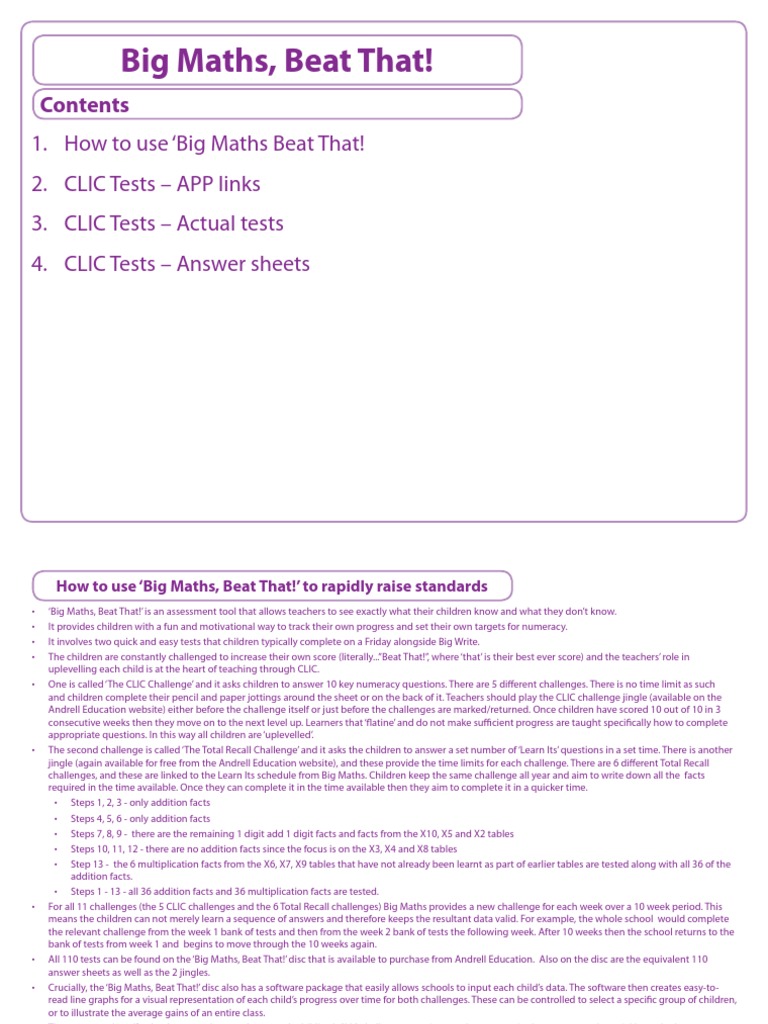 BMBT Clic Tests | PDF | Multiplication | Numbers