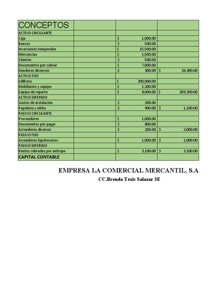 Balance General en Forma de Reporte | PDF