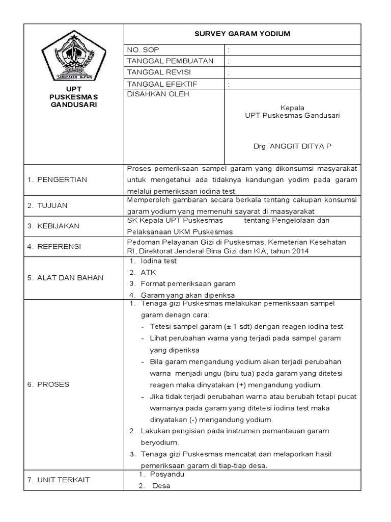 Survey Garam Yodium | PDF