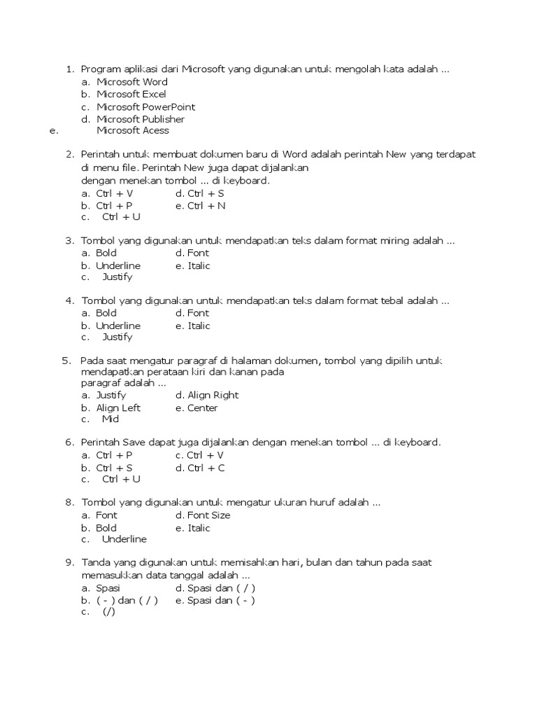 Soal Uas Genap X | PDF