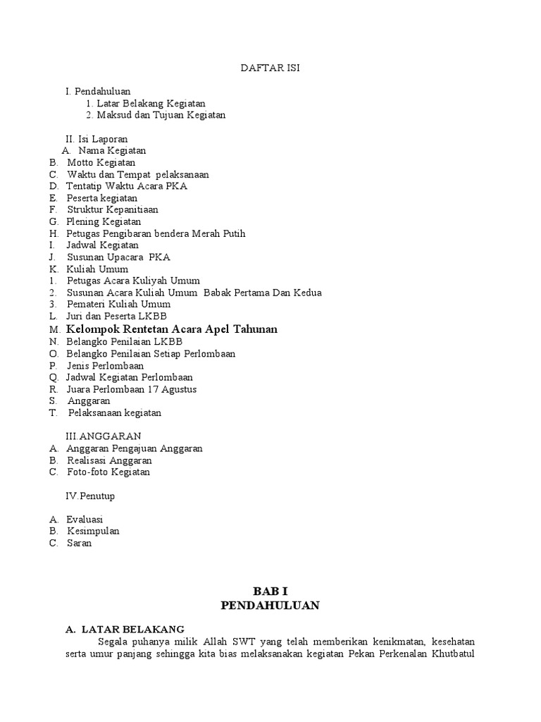 Contoh LPJ | PDF
