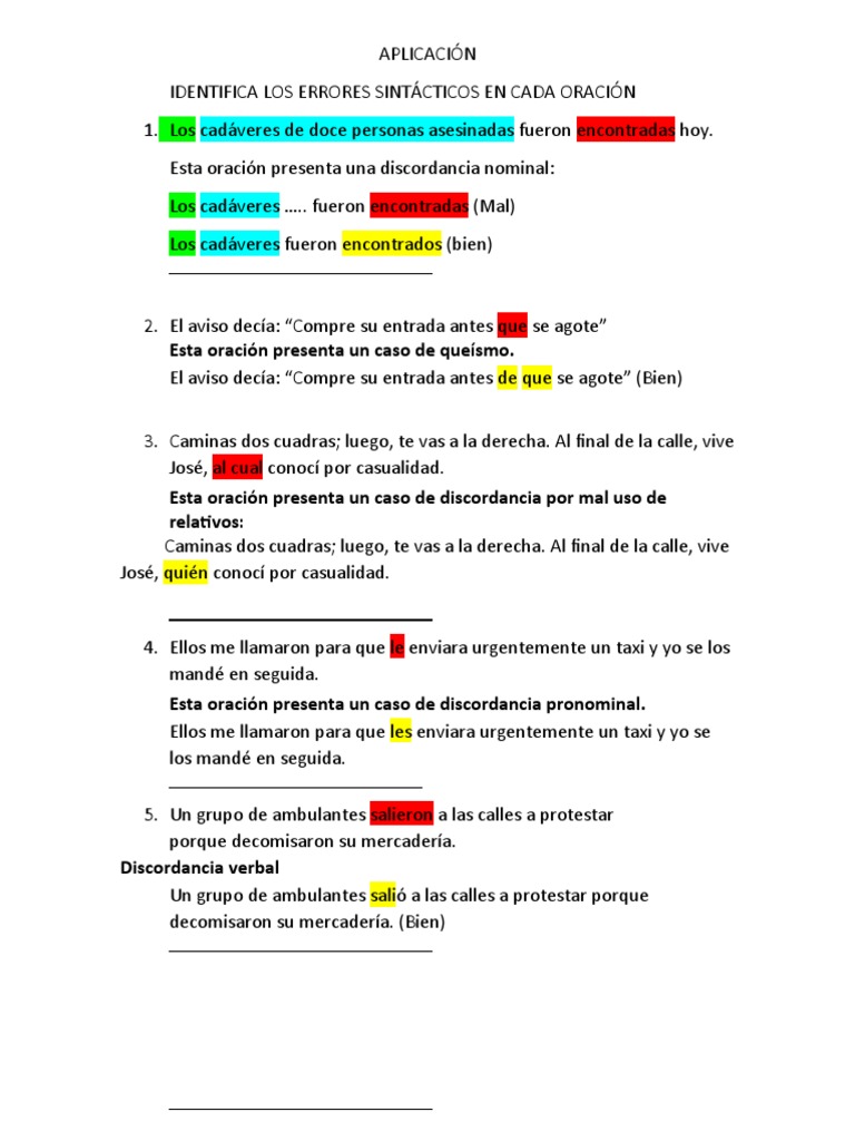 Aplicación - Errores Sintácticos | PDF