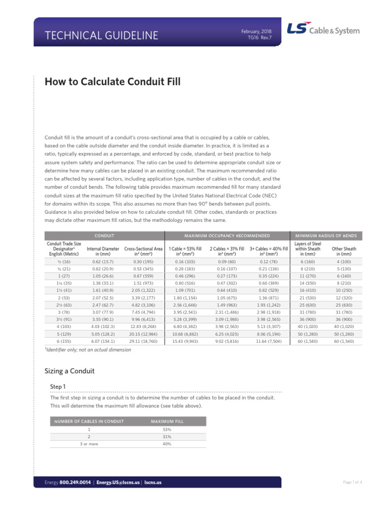 How To Calculate Conduit Fill | PDF | Coaxial Cable | Electricity