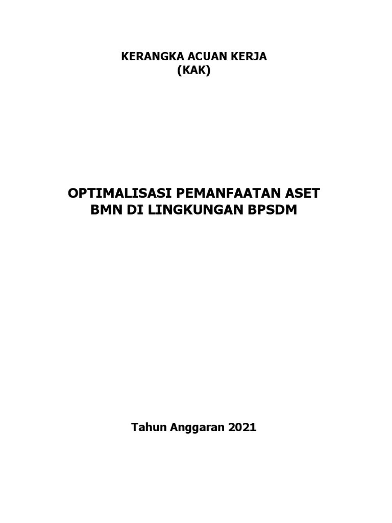 Contoh RKAKL Pemanfaatan Aset BMN | PDF