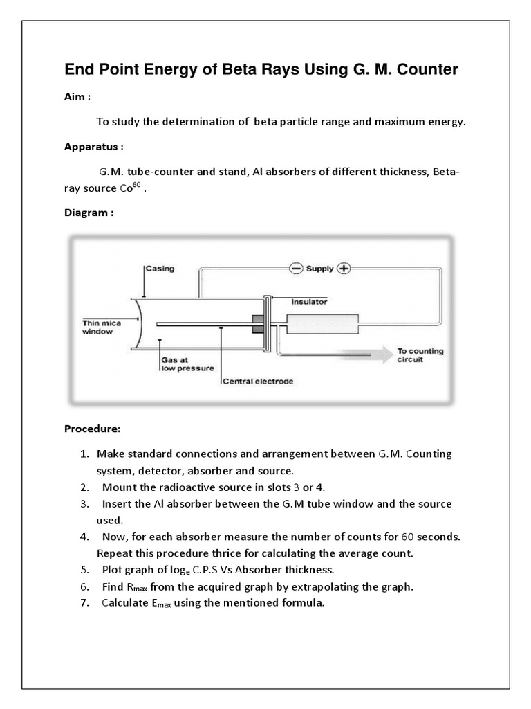 End Point Energy of Beta Rays Using GM Tube | PDF | Radioactive Decay ...